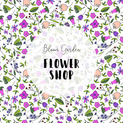 Beautiful floral pattern label Royalty Free Vector Image