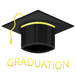 Letter m graduation cap concept design Royalty Free Vector