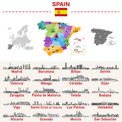 Huesca map spain province administrative Vector Image
