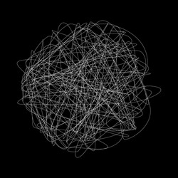 Tangled circle clew outline Royalty Free Vector Image