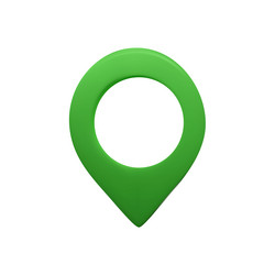 3d destination green pin realistic style Vector Image