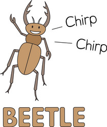 Cartoon beetle flashcard for children Royalty Free Vector