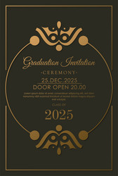 Elegant dark graduation invitation template Vector Image
