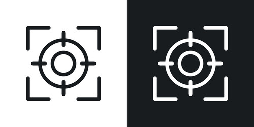 Focusing icon set camera target lens spotlight Vector Image