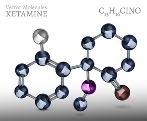 Ketamine ketalar molecule structural chemical Vector Image