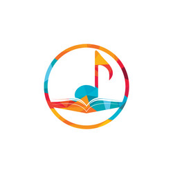 Music book logo design Royalty Free Vector Image