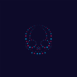 Skull head with human skeleton bloody genie Vector Image