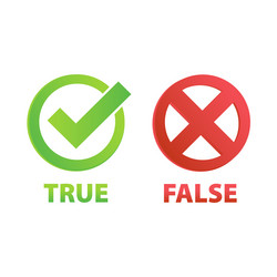 Right and wrong decision with checkmark and cross Vector Image