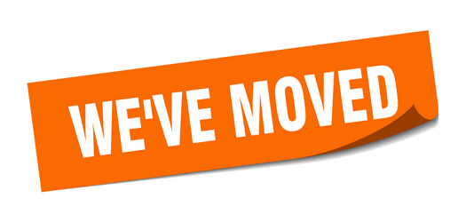 Weve moved sticker weve moved label Royalty Free Vector