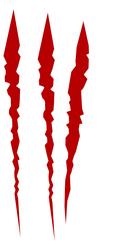 Rage symbol red claw marks horror scratches Vector Image