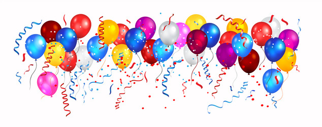 Seamless banner with multicolored balloons Vector Image