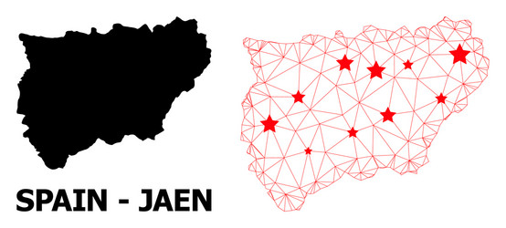 Red star mosaic map jaen spanish province Vector Image