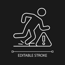 Tripping hazards black glyph manual label icon Vector Image