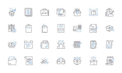 Literary arts line icons collection prose poetry Vector Image