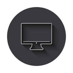 Internet monitor icon flat computer screen Vector Image