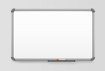 Realistic whiteboard office board with marker Vector Image