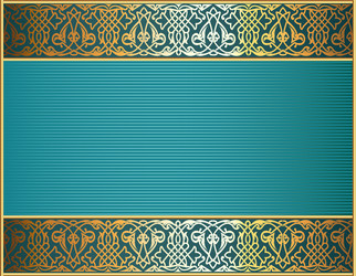 Vintage background frame with gold pattern Vector Image