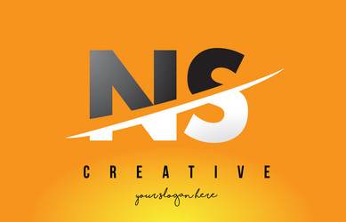 Ns letter design logo with black and white colors Vector Image