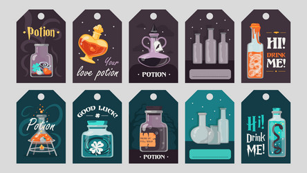 Potion posters set Royalty Free Vector Image - VectorStock