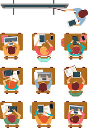 Classroom top view in flat design Royalty Free Vector Image
