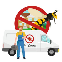 Badger pest control mascot Royalty Free Vector Image