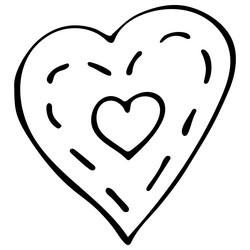 Black and white hand drawn doodle heart isolated Vector Image