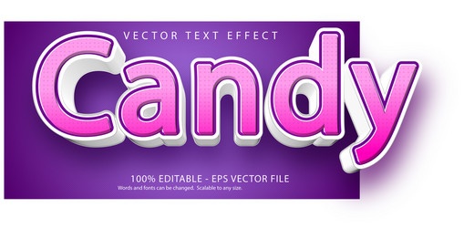 Candy text editable font effect Royalty Free Vector Image