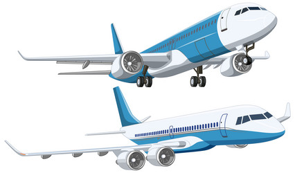 Commercial airplane flying isolated on white Vector Image