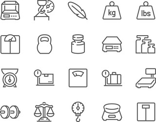 Power symbol line icon set Royalty Free Vector Image