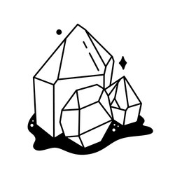 Magic crystals magical symbols doodles esoteric Vector Image