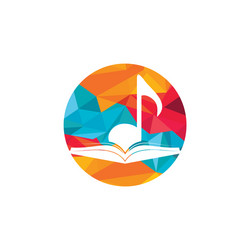 Music book logo design Royalty Free Vector Image