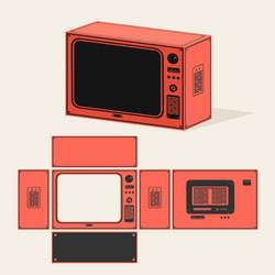 Vintage old antique television cartoon Royalty Free Vector