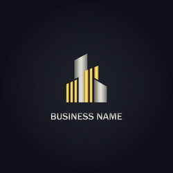 Gold building cityscape logo Royalty Free Vector Image