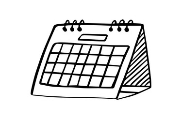 Calendar doodle schedule hand drawn sketch style Vector Image