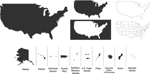 Usa map and sign with flag of the united Vector Image
