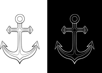 Anchor black outline drawing Royalty Free Vector Image
