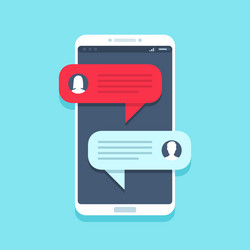 New chat text message notice on mobile phone Vector Image