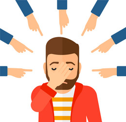 Businessman accused guilty with many hands Vector Image