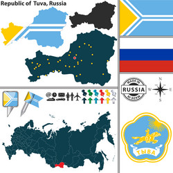 Circle flag of tuva republic isolated Royalty Free Vector