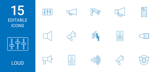 22 loud icons Royalty Free Vector Image - VectorStock