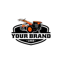 Tractor farm equipment isolated logo Royalty Free Vector