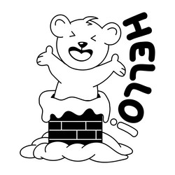 Hello bear Royalty Free Vector Image - VectorStock