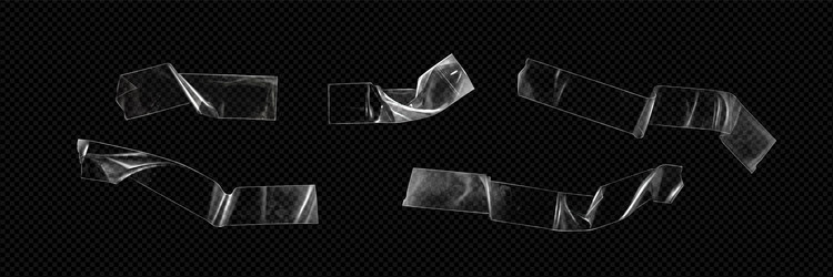 Transparent adhesive tape pieces set Royalty Free Vector