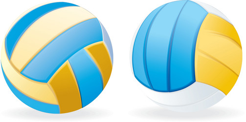 Collection of 3d volleyball balls different Vector Image