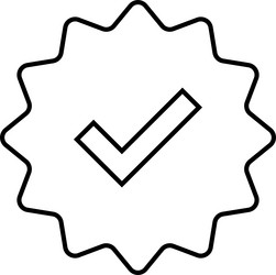 Check mark red tick verified badge icon approved Vector Image