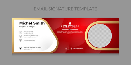 Modern and minimalist email signature Royalty Free Vector