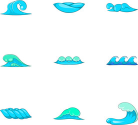 Small waves icon cartoon style Royalty Free Vector Image