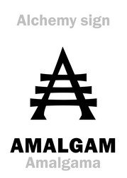 Alchemy amalgam amalgama Royalty Free Vector Image