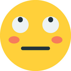 Confused face emoji in minimal style Royalty Free Vector