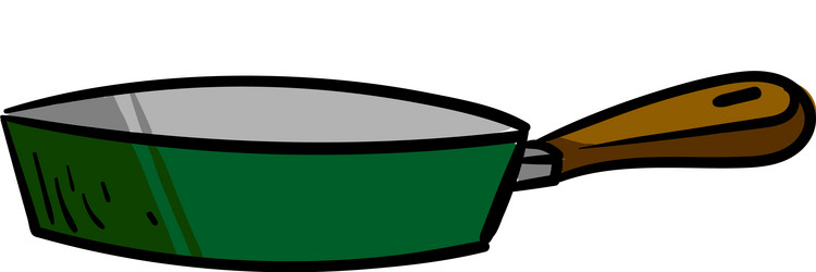 Green frying pan on a white background Royalty Free Vector